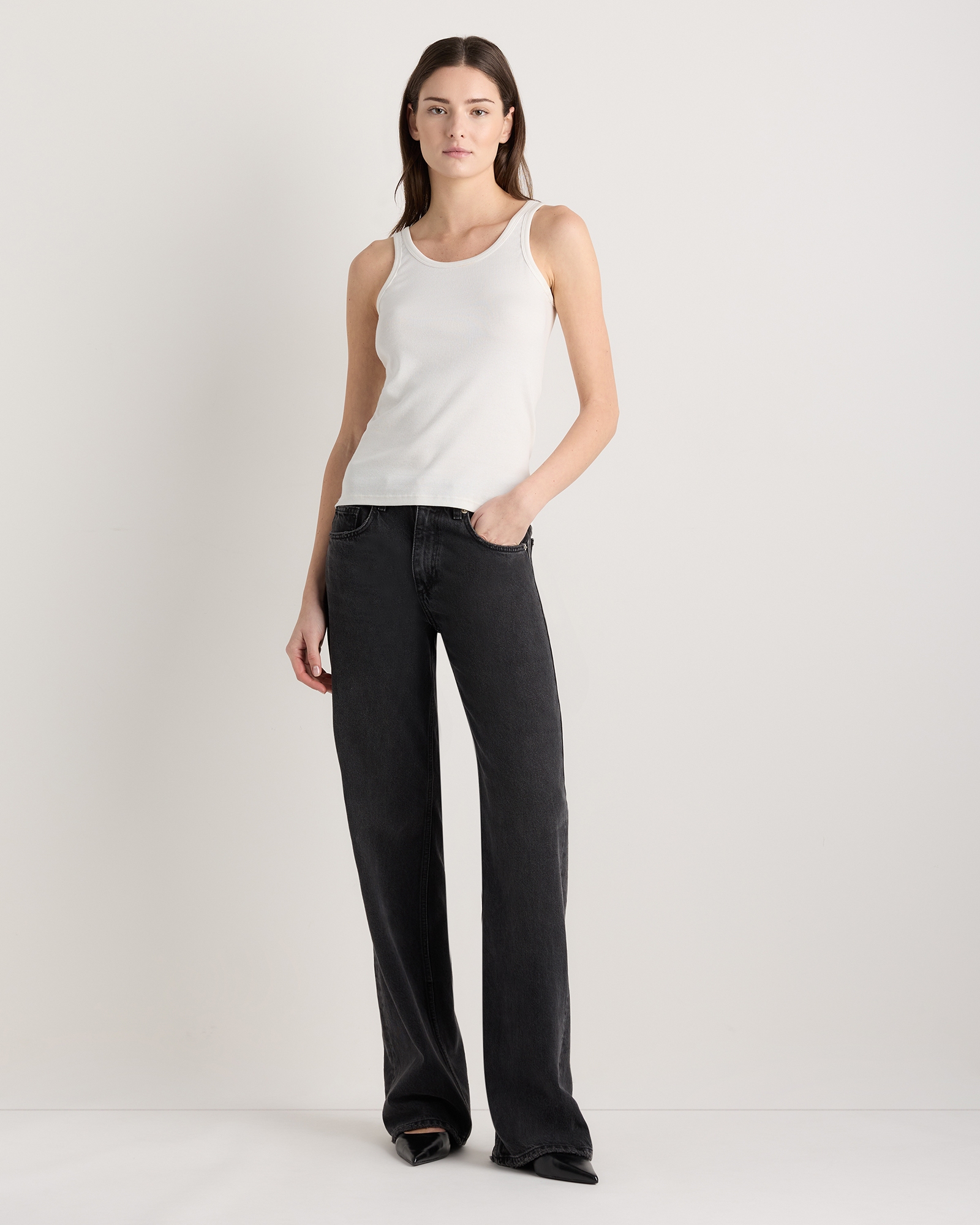 QUINCE QUINCE Organic Cotton Micro-Ribbed Tank Top
